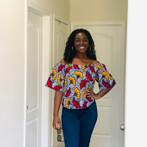 Ankara off Shoulder Top, African Top, Kente Top, off Shoulder Top ...