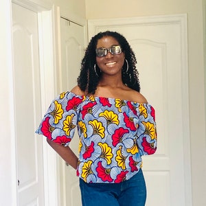 Ankara off Shoulder Top, African Top, Kente Top, off Shoulder Top ...