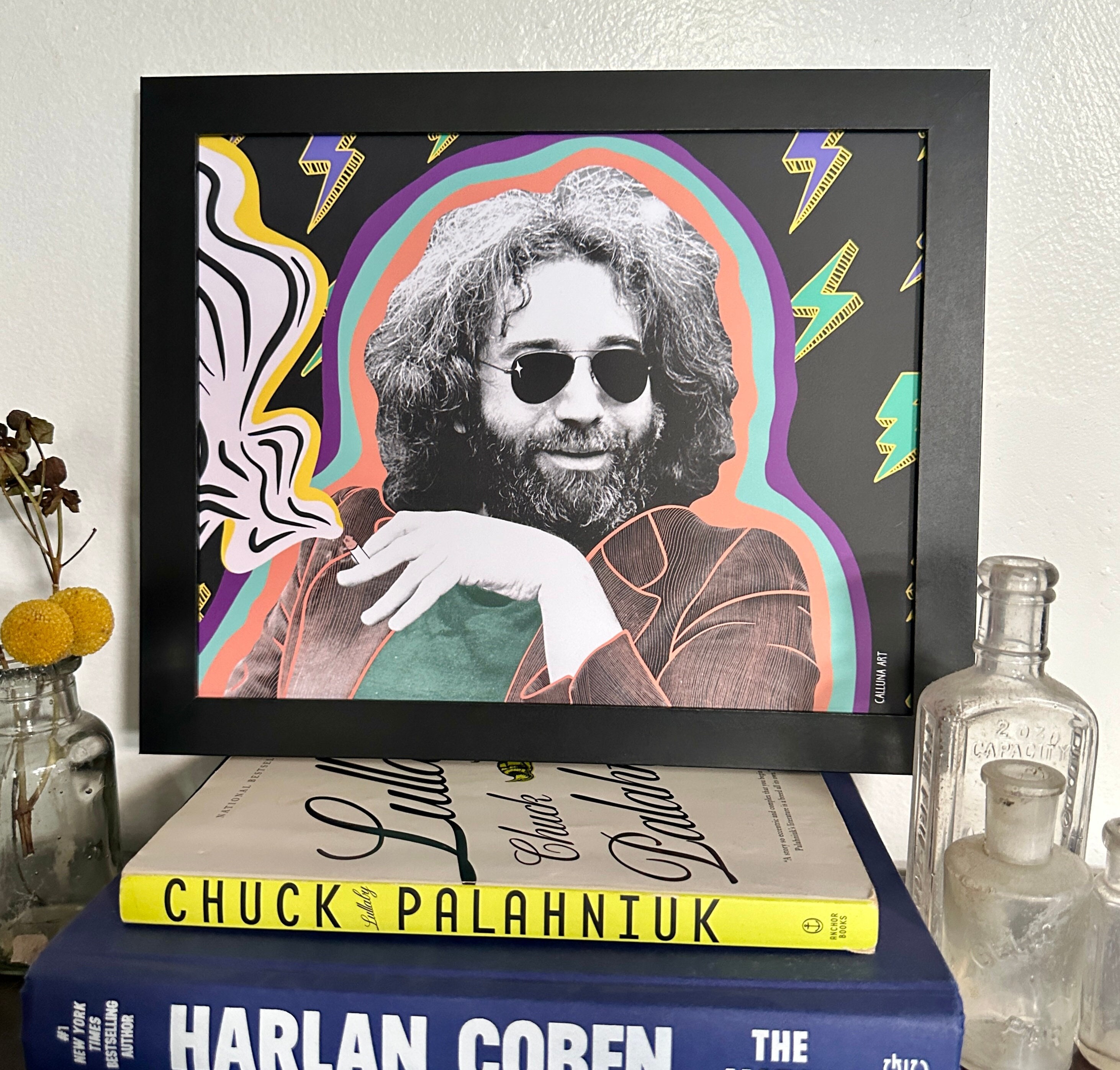 Jerry Garcia 8x10" Wall Art | Electric Jerry Garcia | Cool Grateful ...