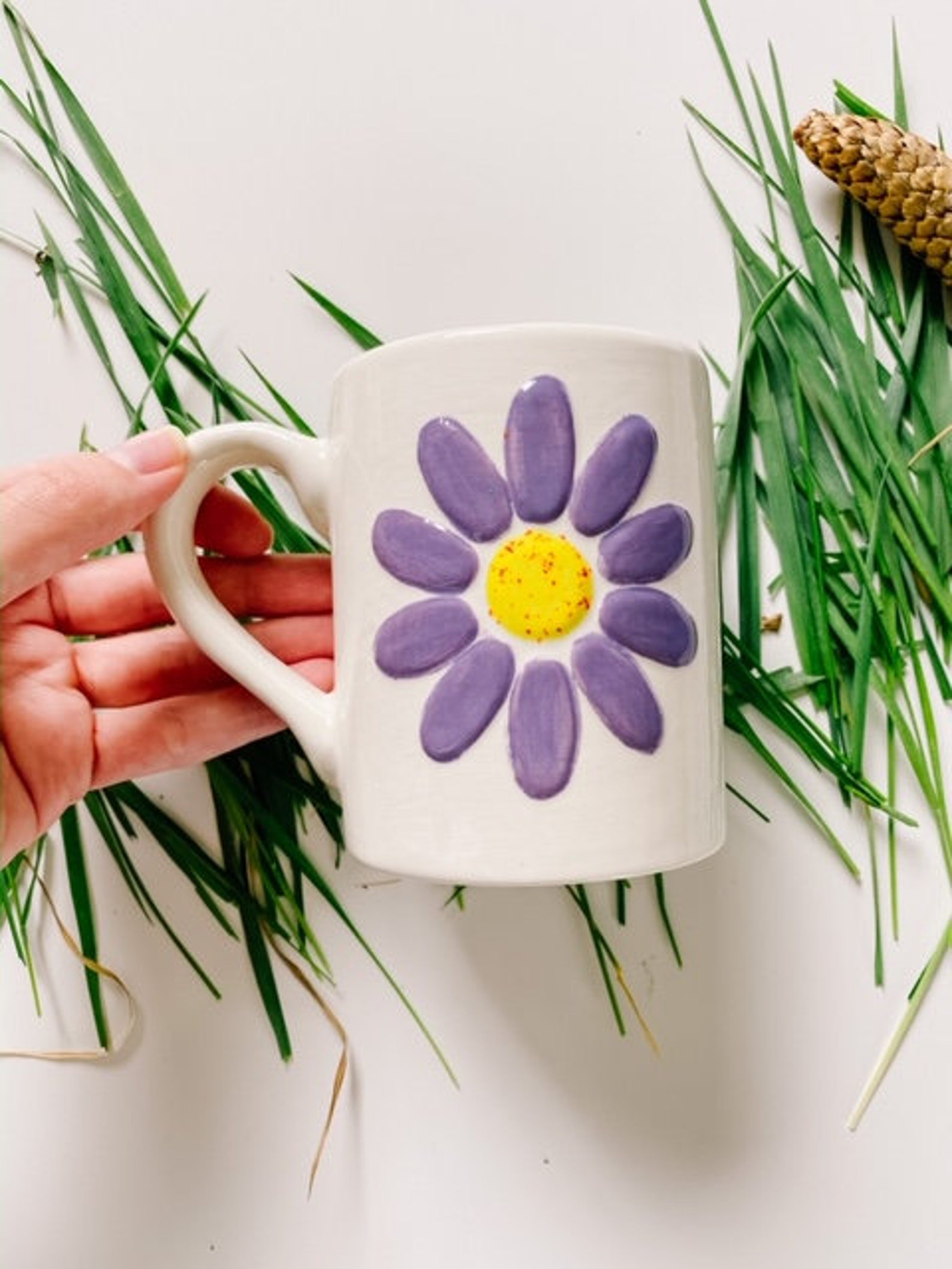 Daisy Ceramic Mugs Daisy Flowers Daisy Mug Ceramic Mug - Etsy