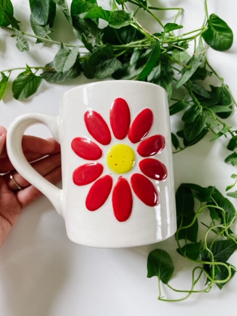 Daisy Ceramic Mugs Daisy Flowers Daisy Mug Ceramic Mug | Etsy