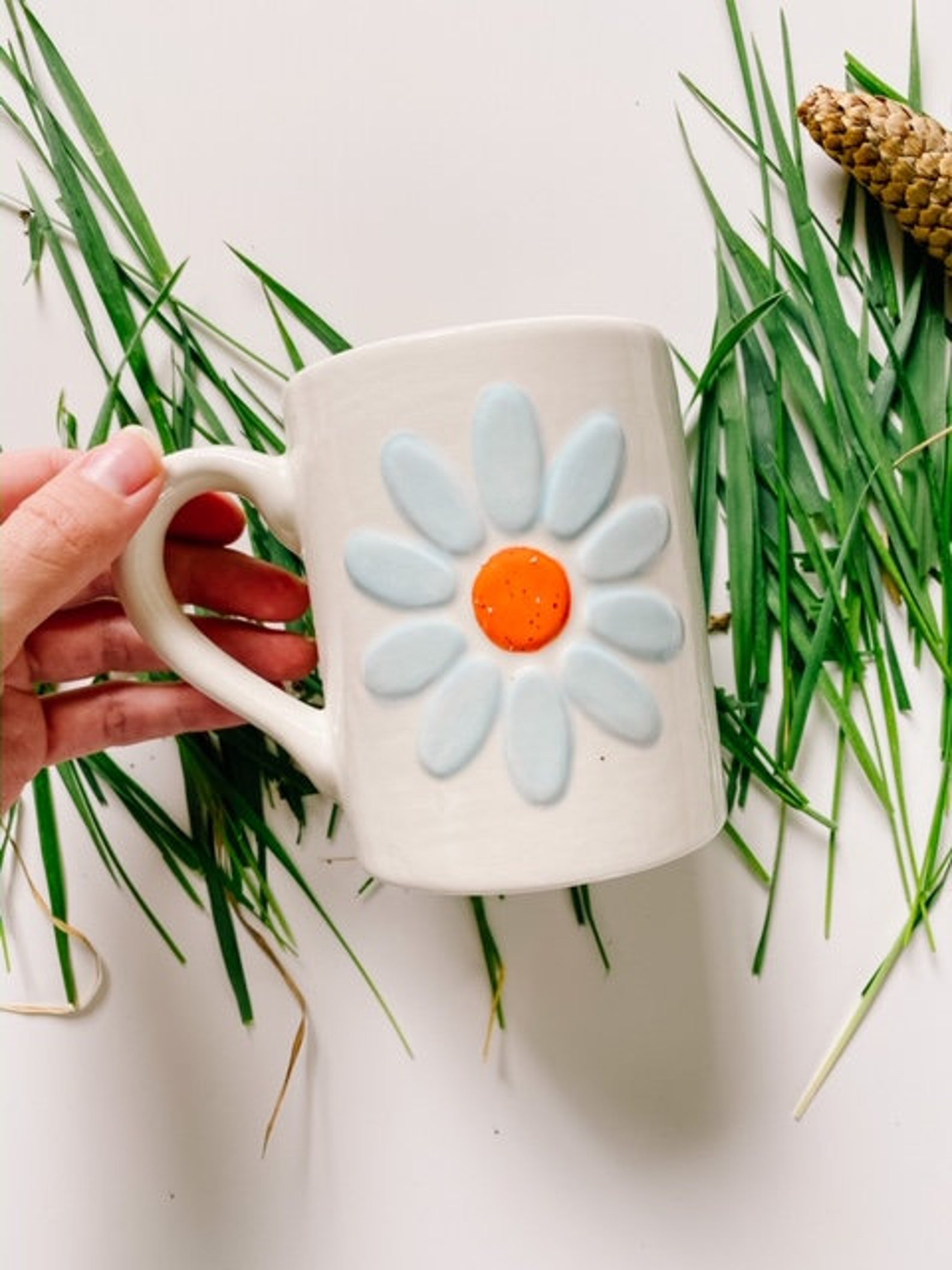 Daisy Ceramic Mugs Daisy Flowers Daisy Mug Ceramic Mug - Etsy