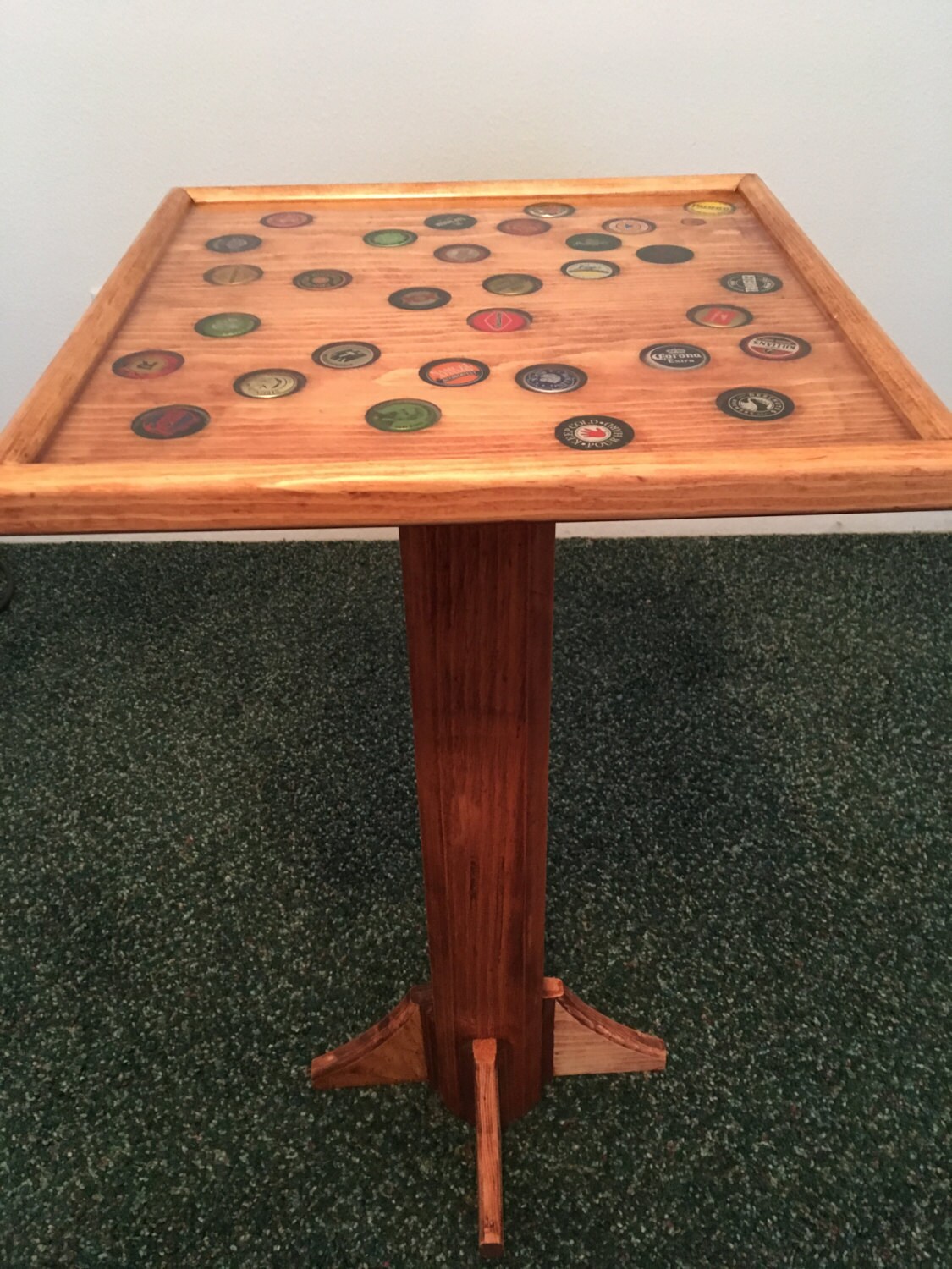 Bottle Cap End Table - Handmade Wooden End Table - Etsy