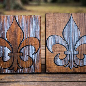 Wood Art Fleur De Lis Set - Etsy