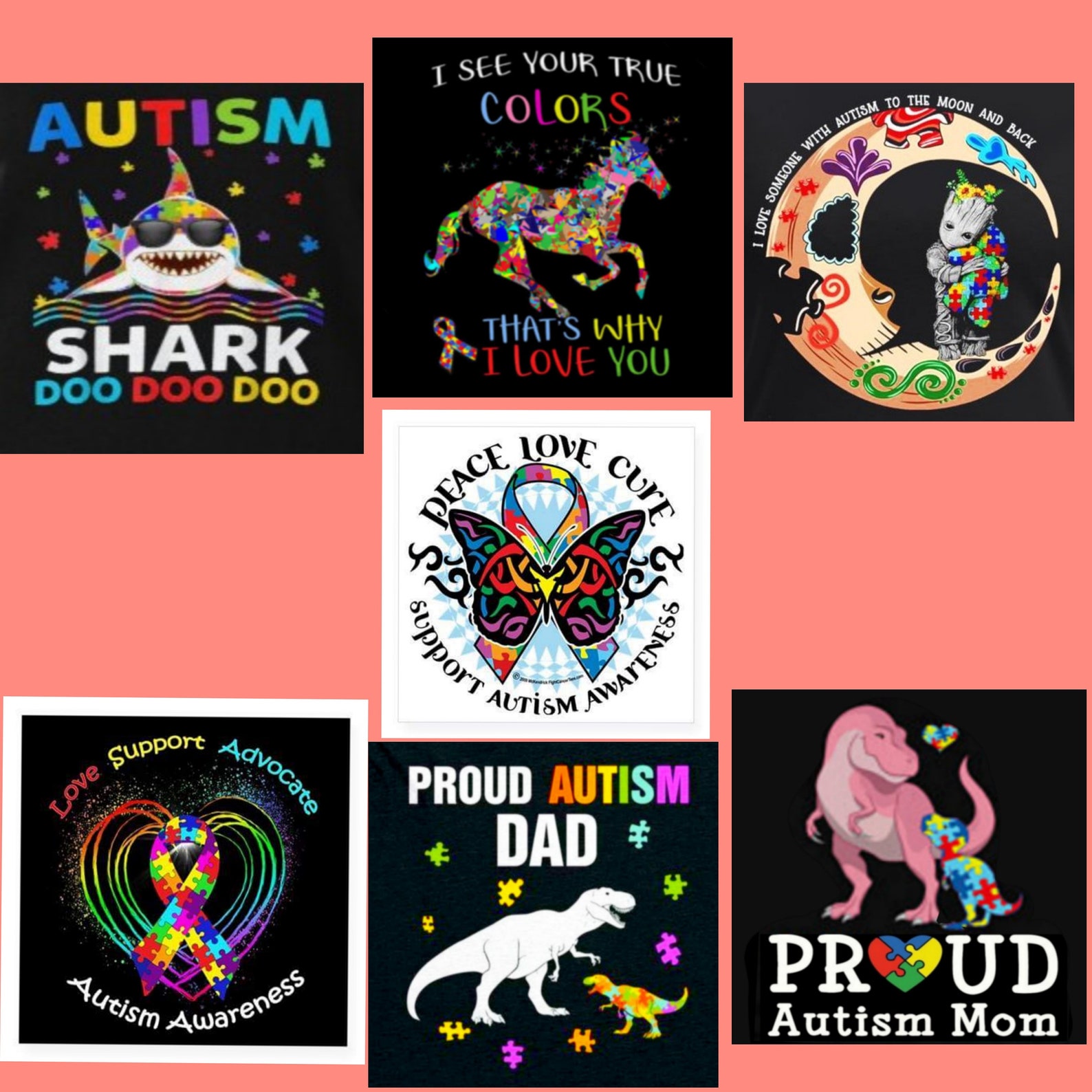 Autism Support 4x4 Window Decal Car Sticker 7 | Etsy