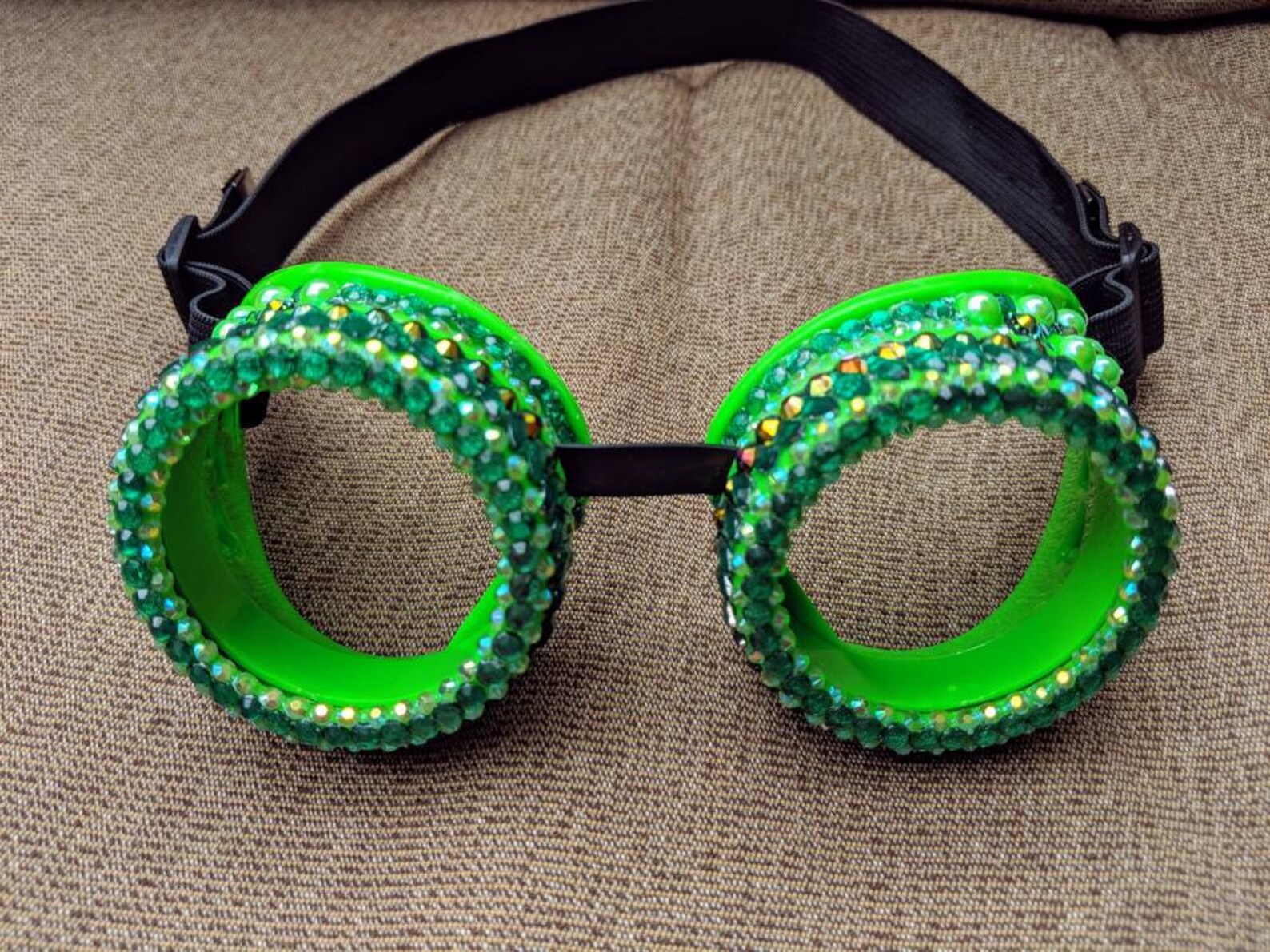Neon Green Cosplay Steampunk Welding Motorcycle Goggles W/3x Lenses ...