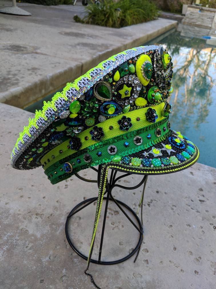 Out of This World Alien Outer Space Peace Sign Captain Hat Galaxy ...