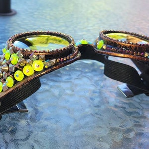 Steampunk Cyberpunk Cosplay Yellow Brushed Gold Spikes Bronze Neon ...