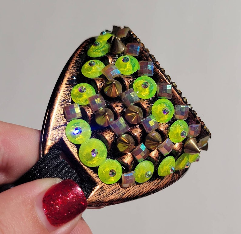 Steampunk Cyberpunk Cosplay Yellow Brushed Gold Spikes Bronze Neon ...