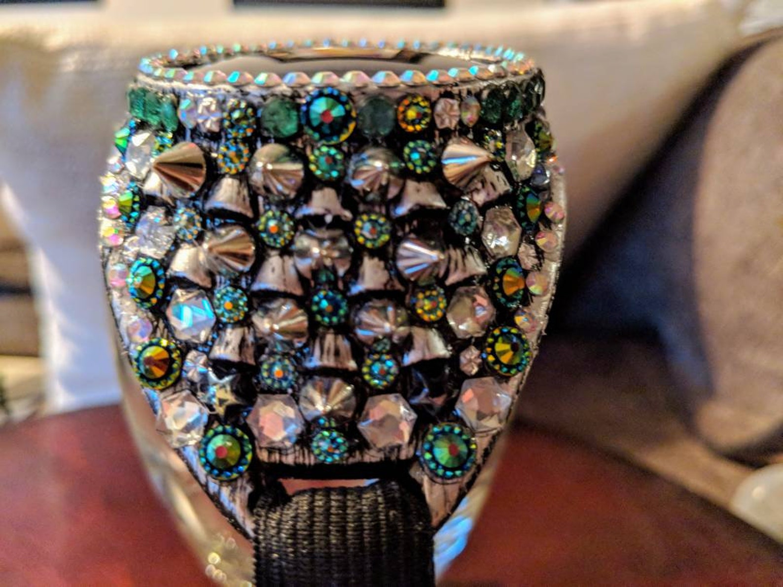 Green Silver Steampunk Cyberpunk Goggles Bedazzled Iridescent ...