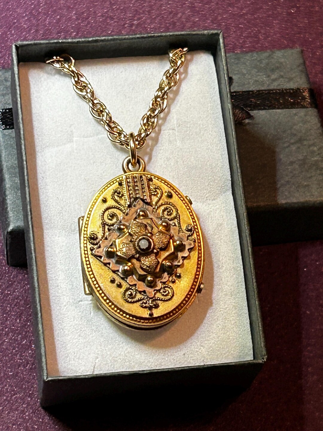 Antique Victorian Locket Gold Filled Oval Shape With Seed Pearl - Etsy