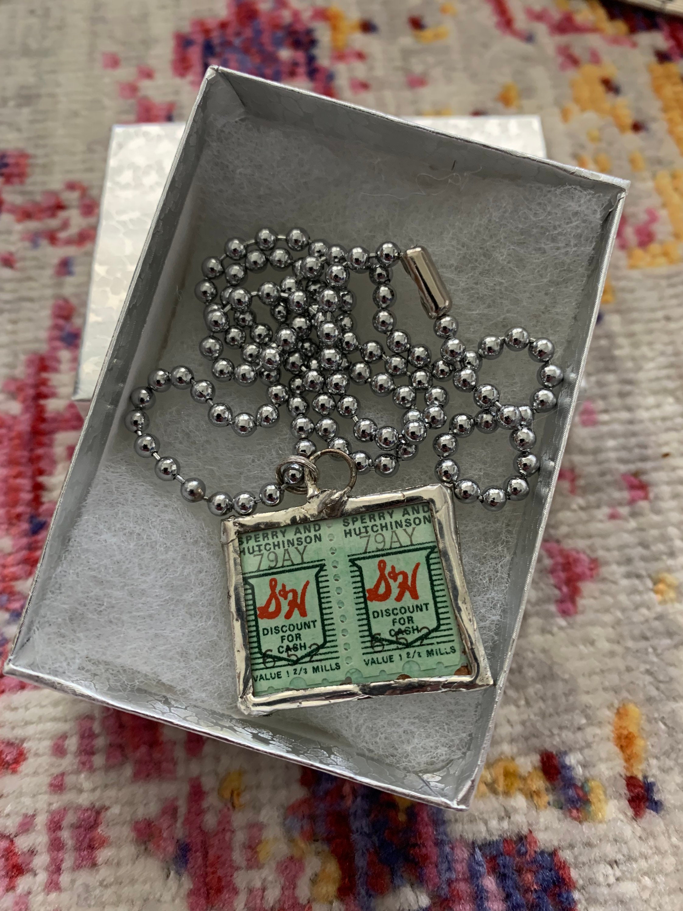 S&H Stamp Necklace Handmade Lead Free Solder Double Sided - Etsy Canada