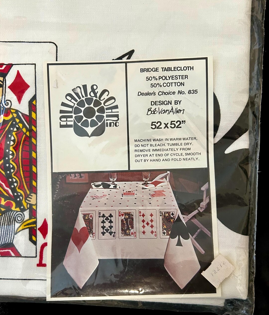 Bridge Card Game Table Cloth Vintage 1970s Original Packaging Unused ...