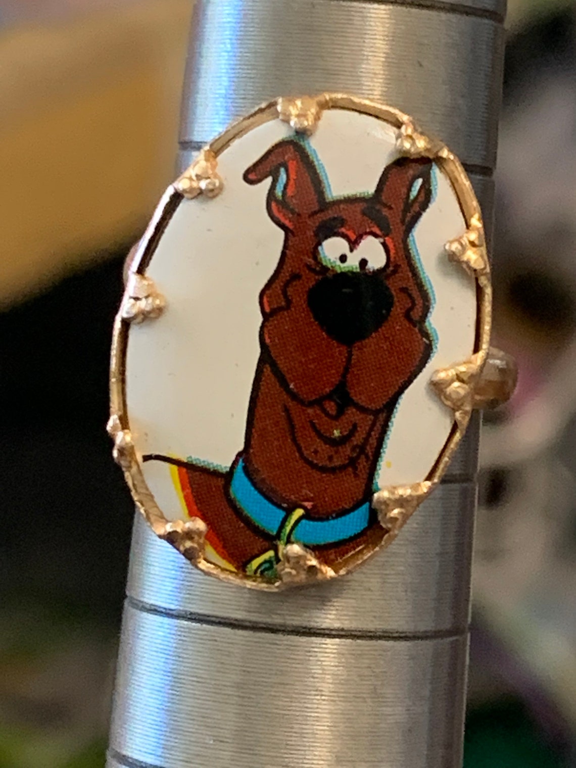 Vintage 1970s Scooby Doo Ring Gold Tone Aluminum Setting - Etsy