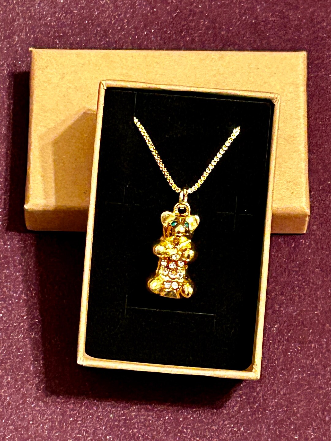 Gold Gummy Bear With Rhinestones 22in Chain New Old Stock Y2K - Etsy