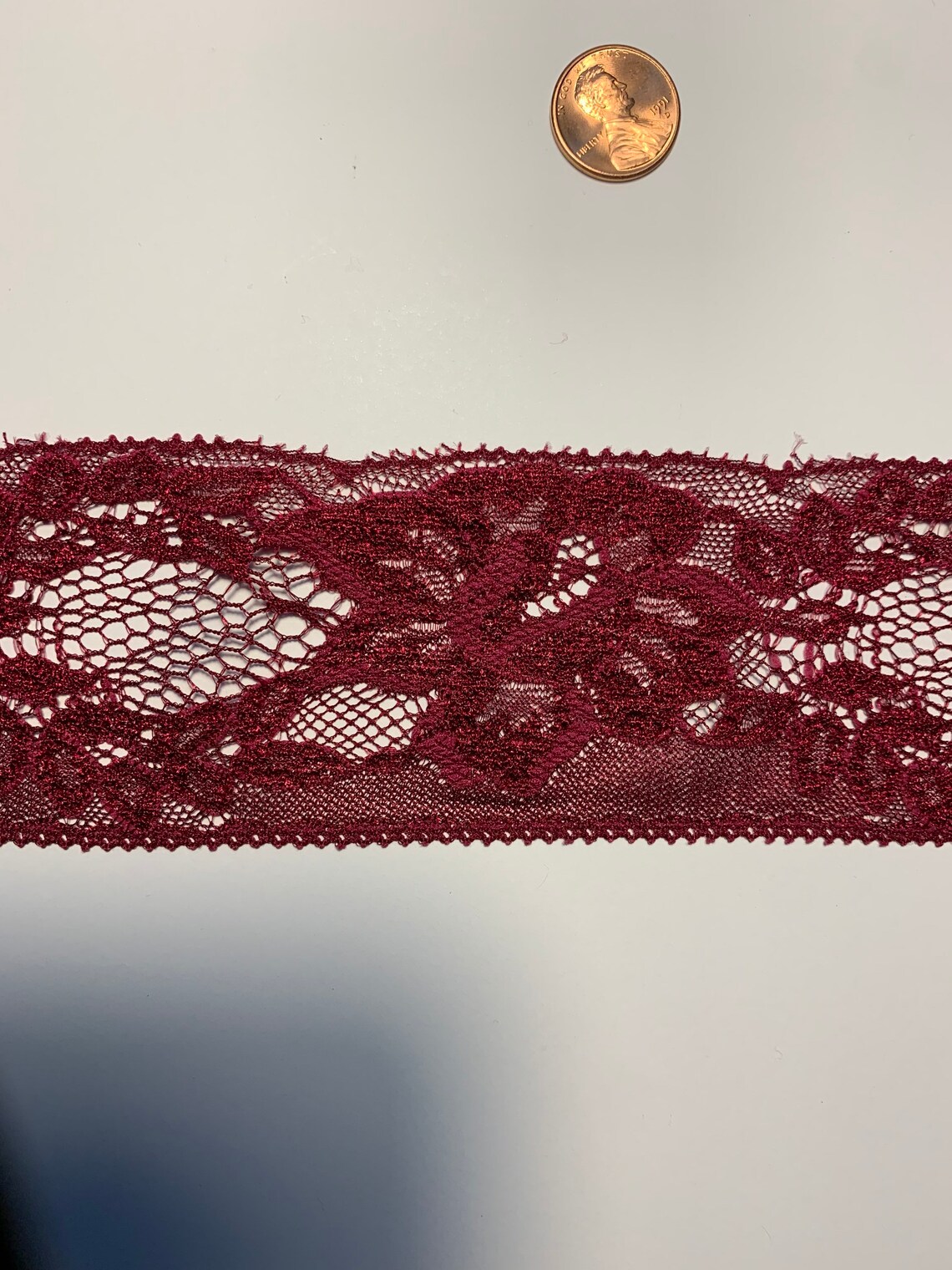 VINTAGE Floral Red Wine Colored Lace Trim (2.25in.width) - Etsy