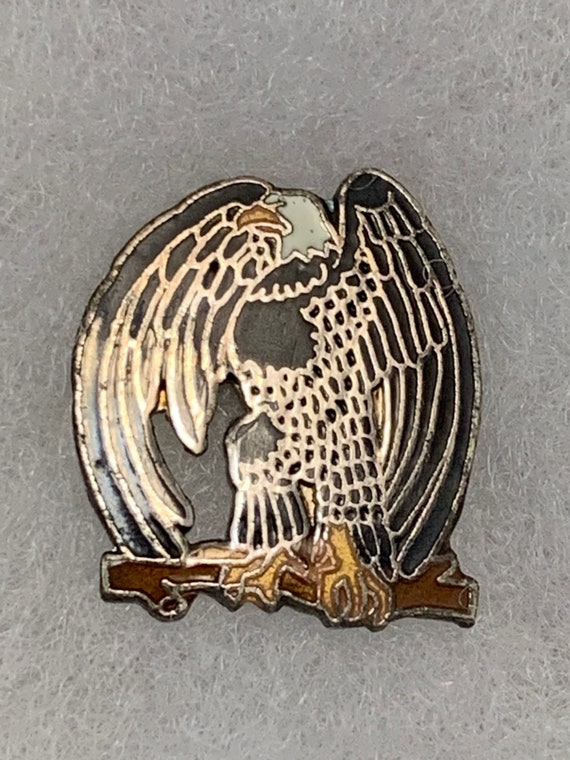 Eagle Enamel Pin Silver Tone Rare Vintage 1980s New O… - Gem