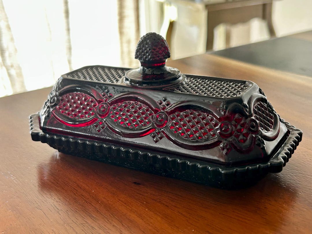 Vintage Avon 1876 Cape Cod Collection Ruby Red Covered Butter Dish - Etsy