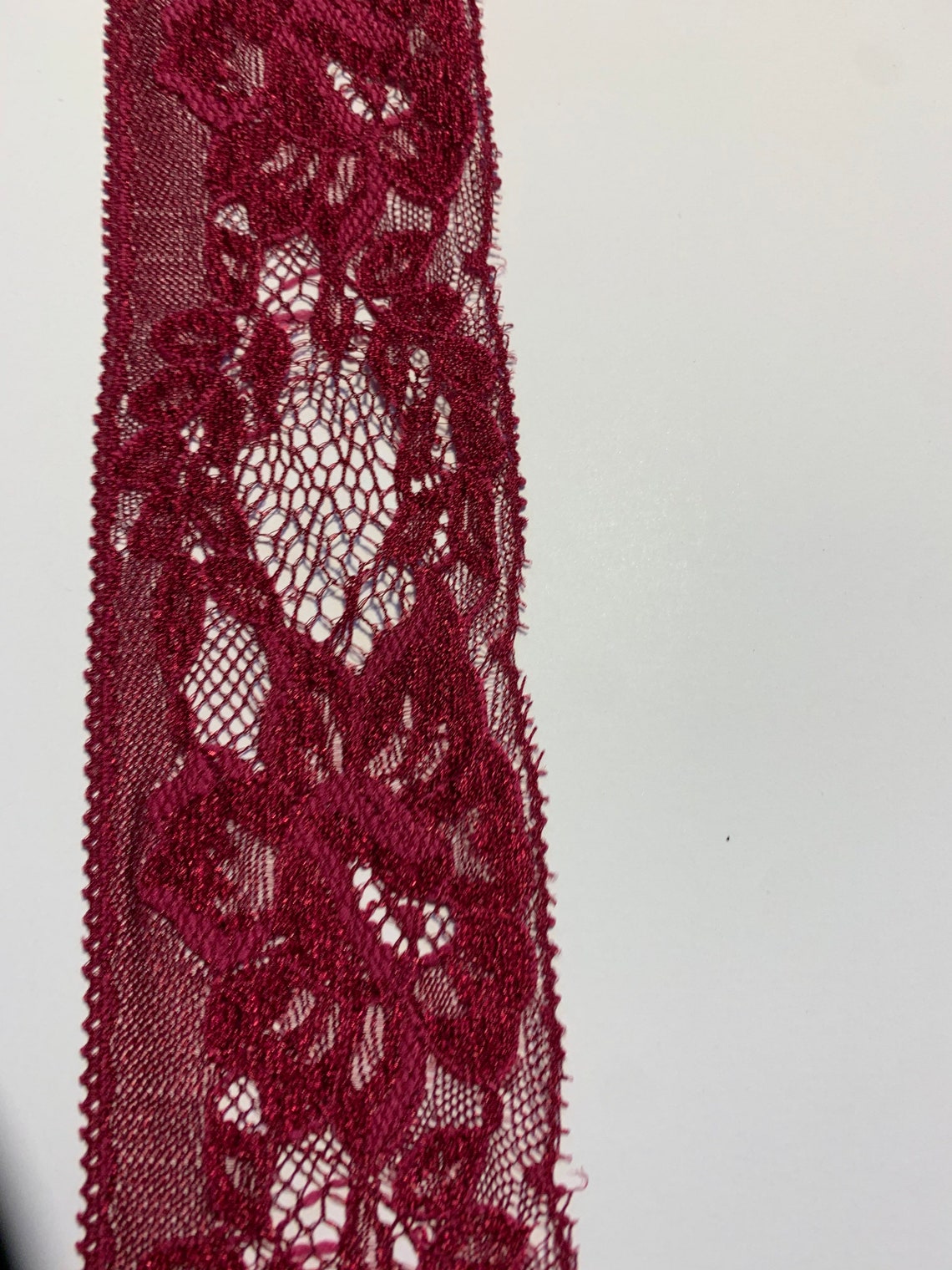 VINTAGE Floral Red Wine Colored Lace Trim (2.25in.width) - Etsy