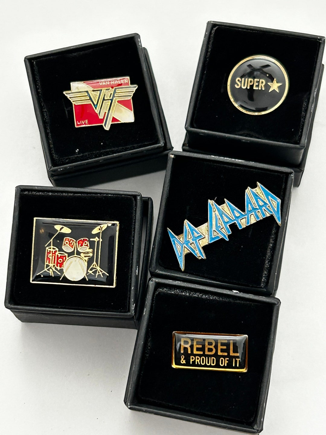 Rare Vintage Enamel Hat Pin Lot 1990s New Old Stock Gold Tone Base and ...