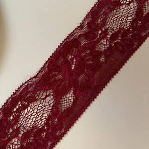 VINTAGE Floral Red Wine Colored Lace Trim (2.25in.width) - Etsy