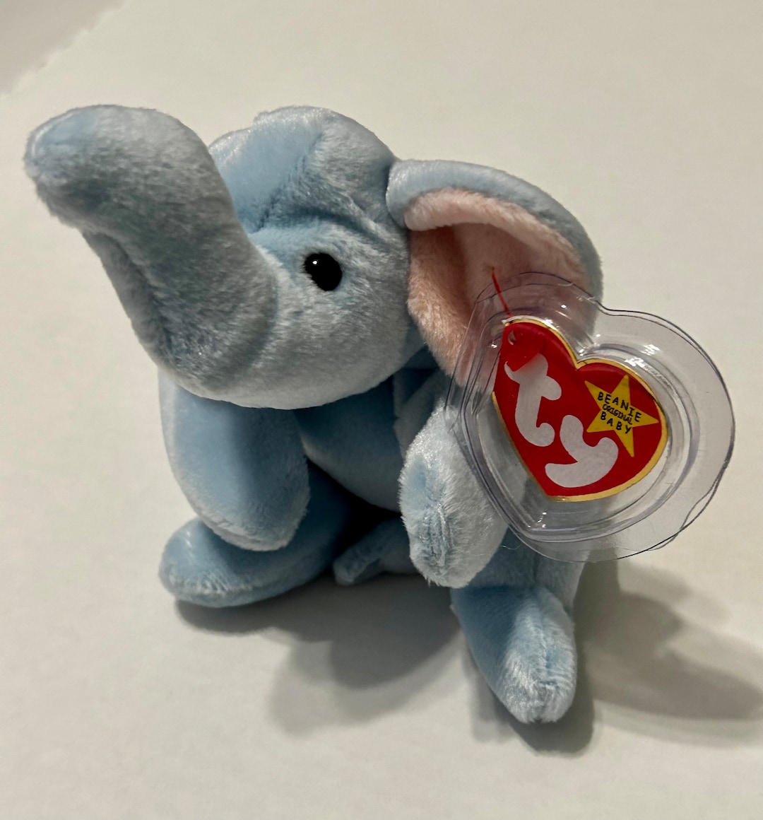 Peanut the Elephant Beanie Baby Light Blue 1995 - Etsy
