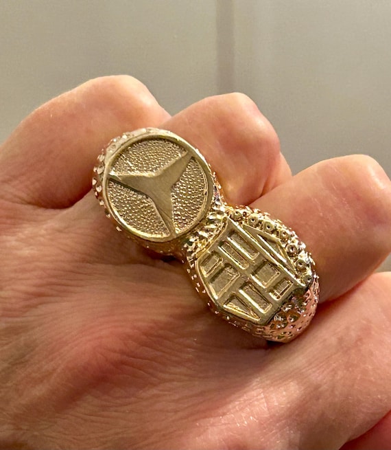 Rare Benz/Cadi Double Finger Statement Ring Size 9.75… - Gem