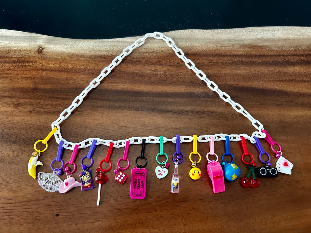 Charm Necklace, Handmade Re-creation of the 1980s Bell Charms Necklaces ...