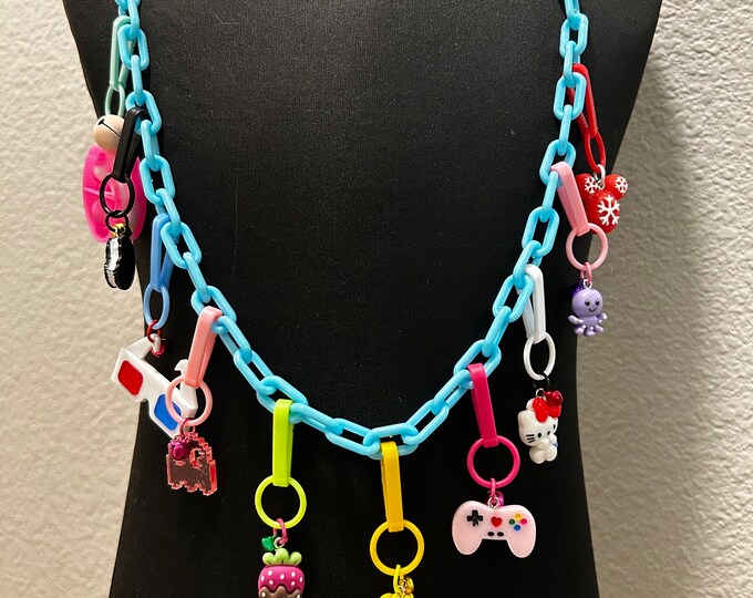 Charm Necklace, Handmade Re-creation of the 1980s Bell Charms Necklaces ...