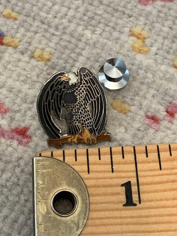 Eagle Enamel Pin Silver Tone Rare Vintage 1980s New O… - Gem