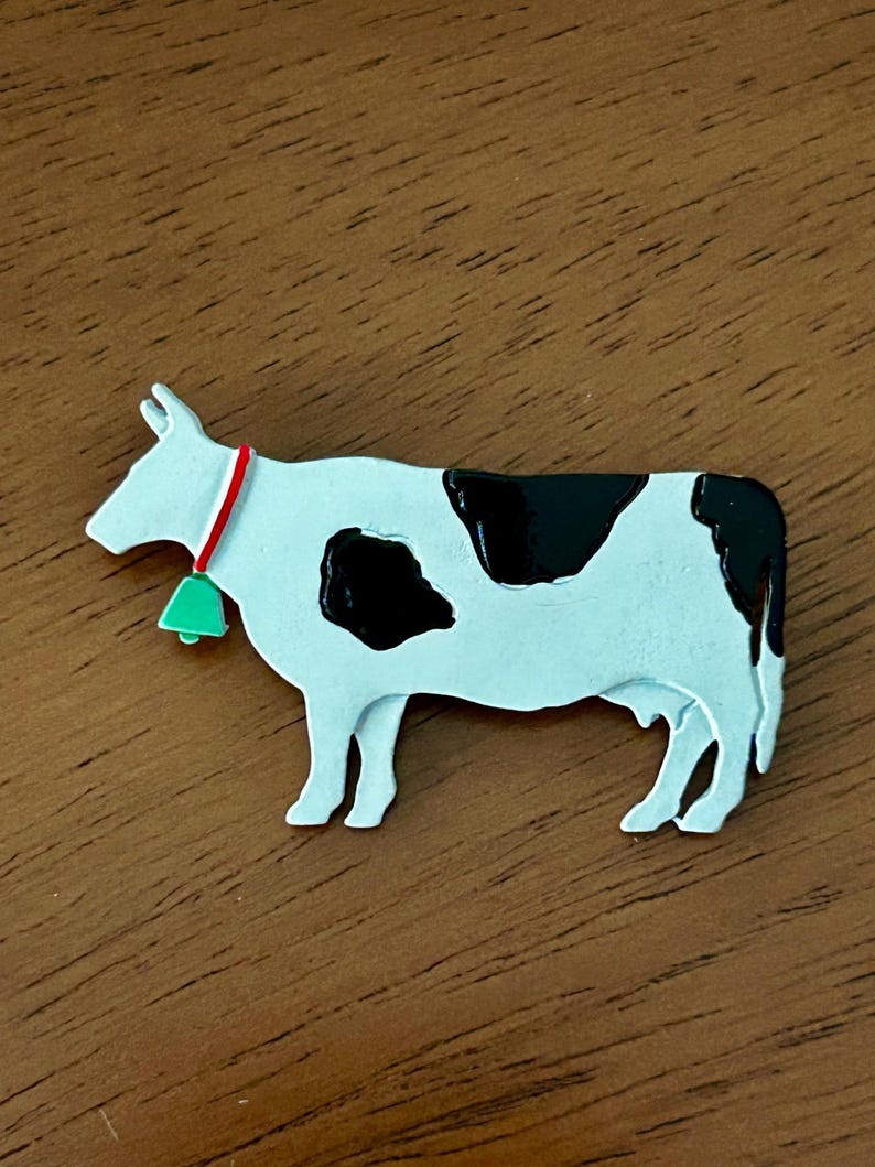 Cow Brooch/pin Enamel Signed JJ Vintage 1990s New Old Stock - Etsy