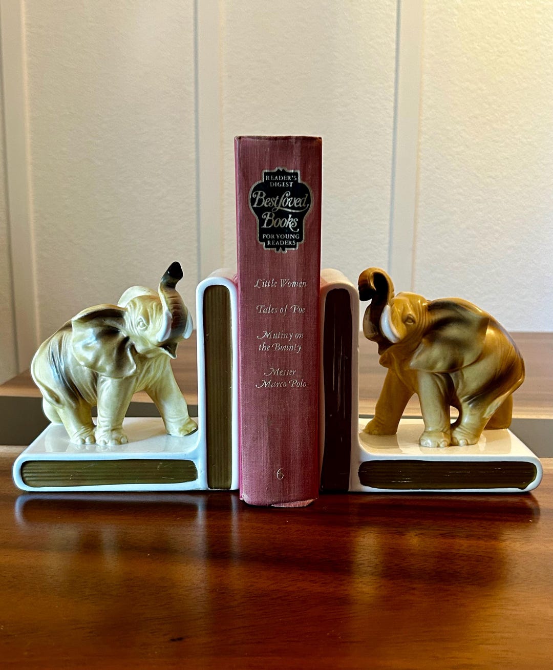 Vintage Elephant Bookends Ceramic Lefton Japan Brand Label and Number ...