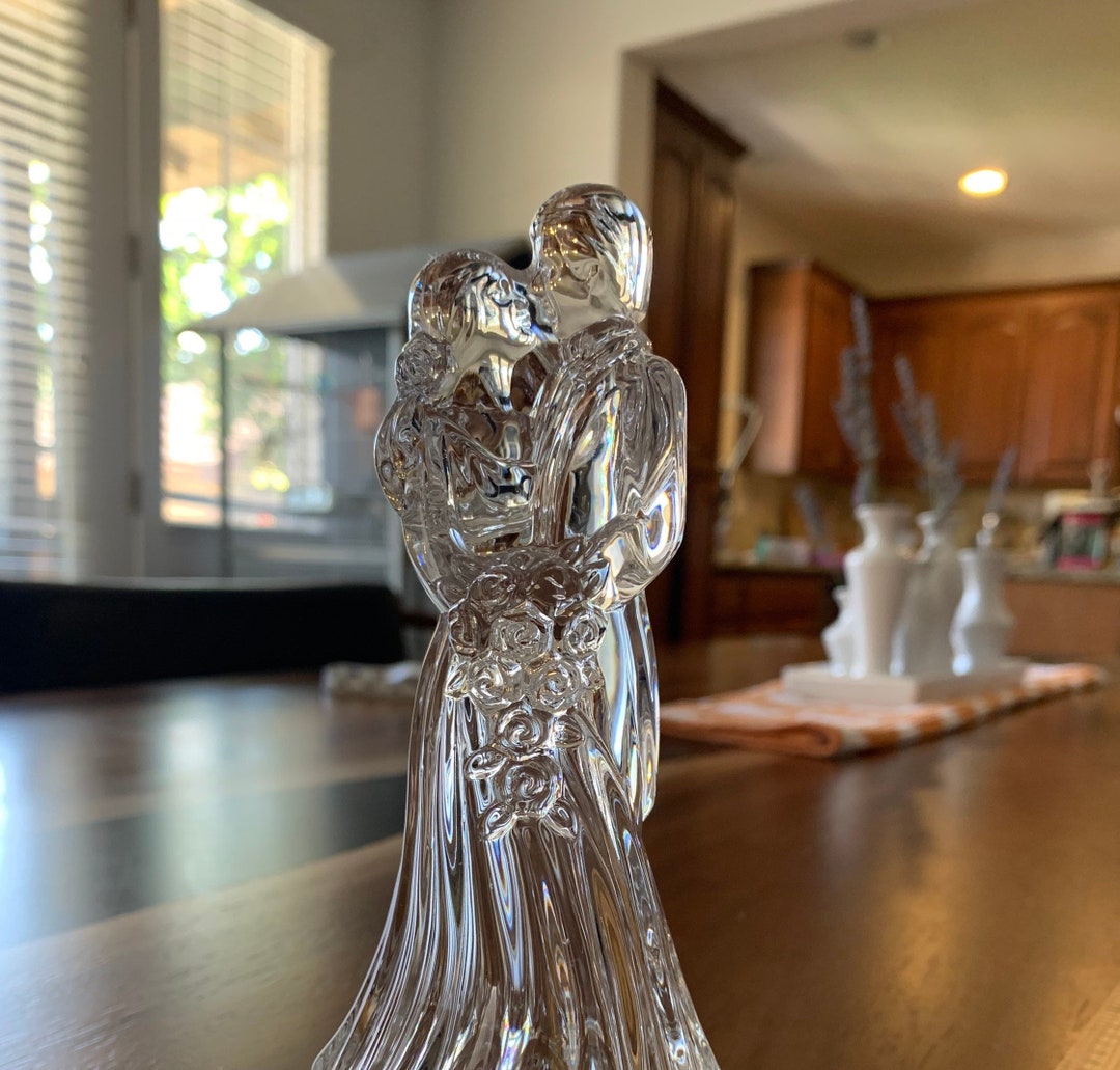 Vintage Princess House Wedding Cake Topper Lead Crystal Bride and Groom ...