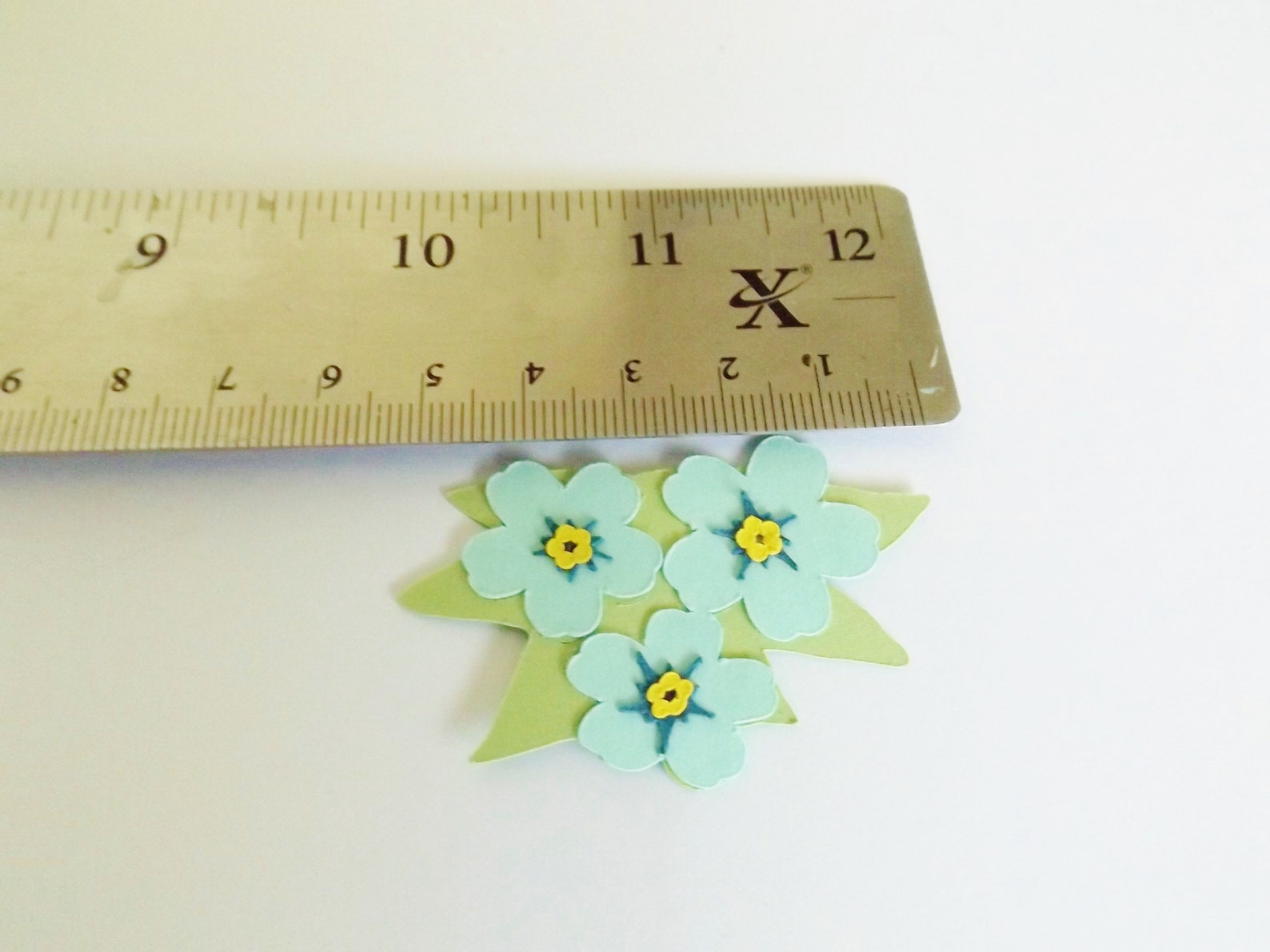 Blue Flowers Papercraft Embellishments Floral Scrapbook Ephemera Card ...
