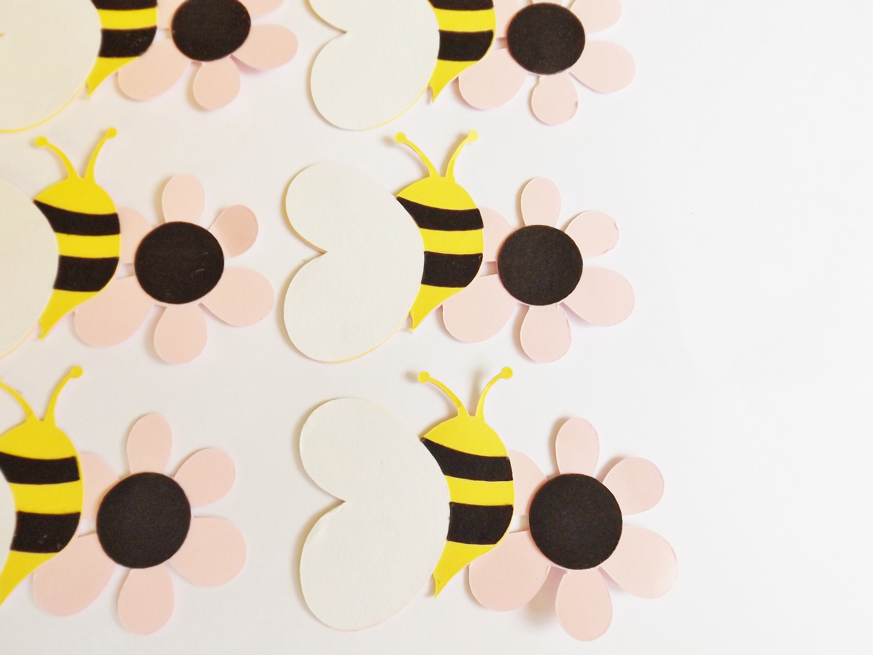 Flowers Bees Papercraft Embellishments Floral Bee Scrapbooking Ephemera ...