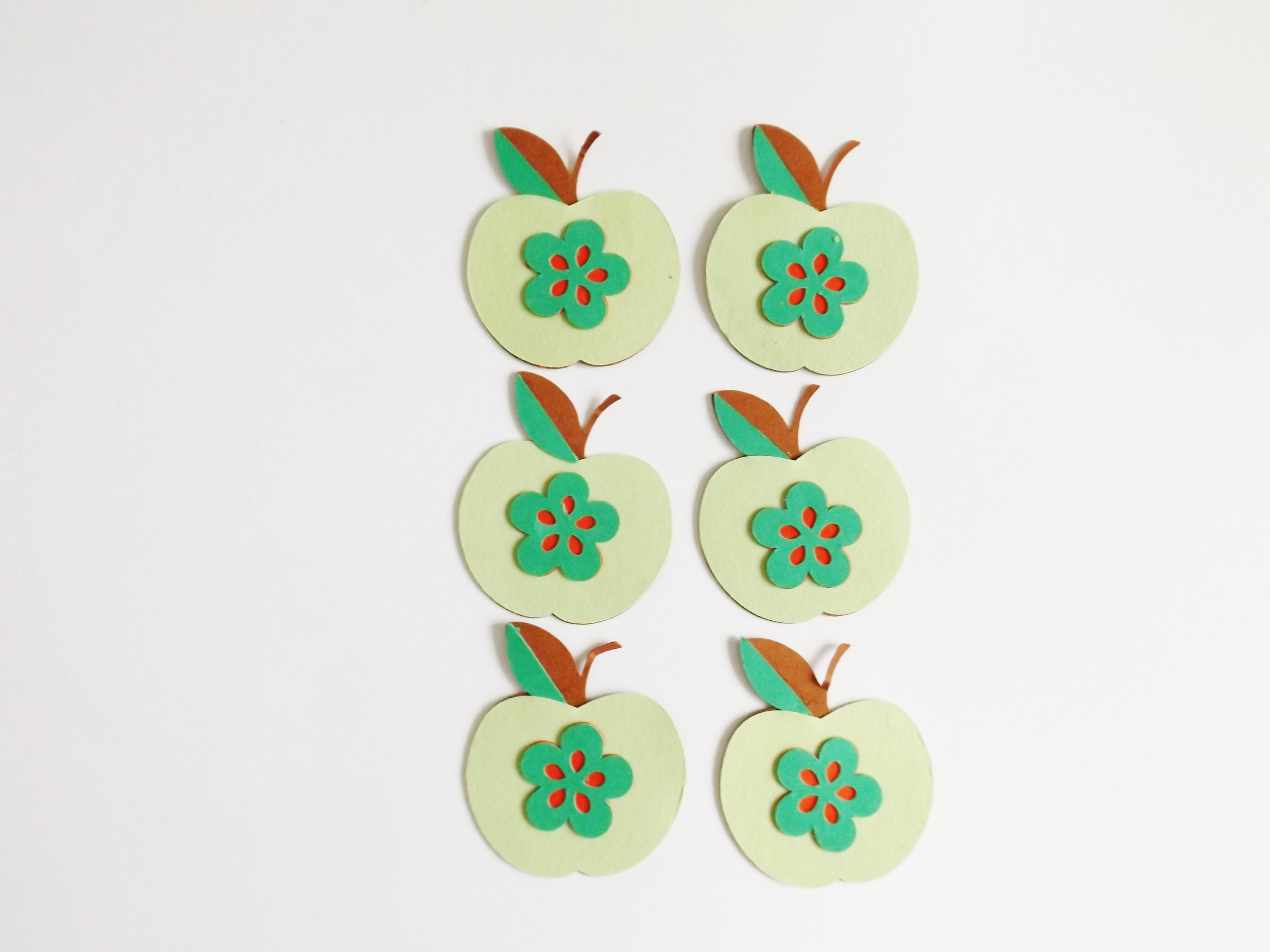 Apples Papercraft Embellishments Handmade Teachers Apples Scrapbooking ...