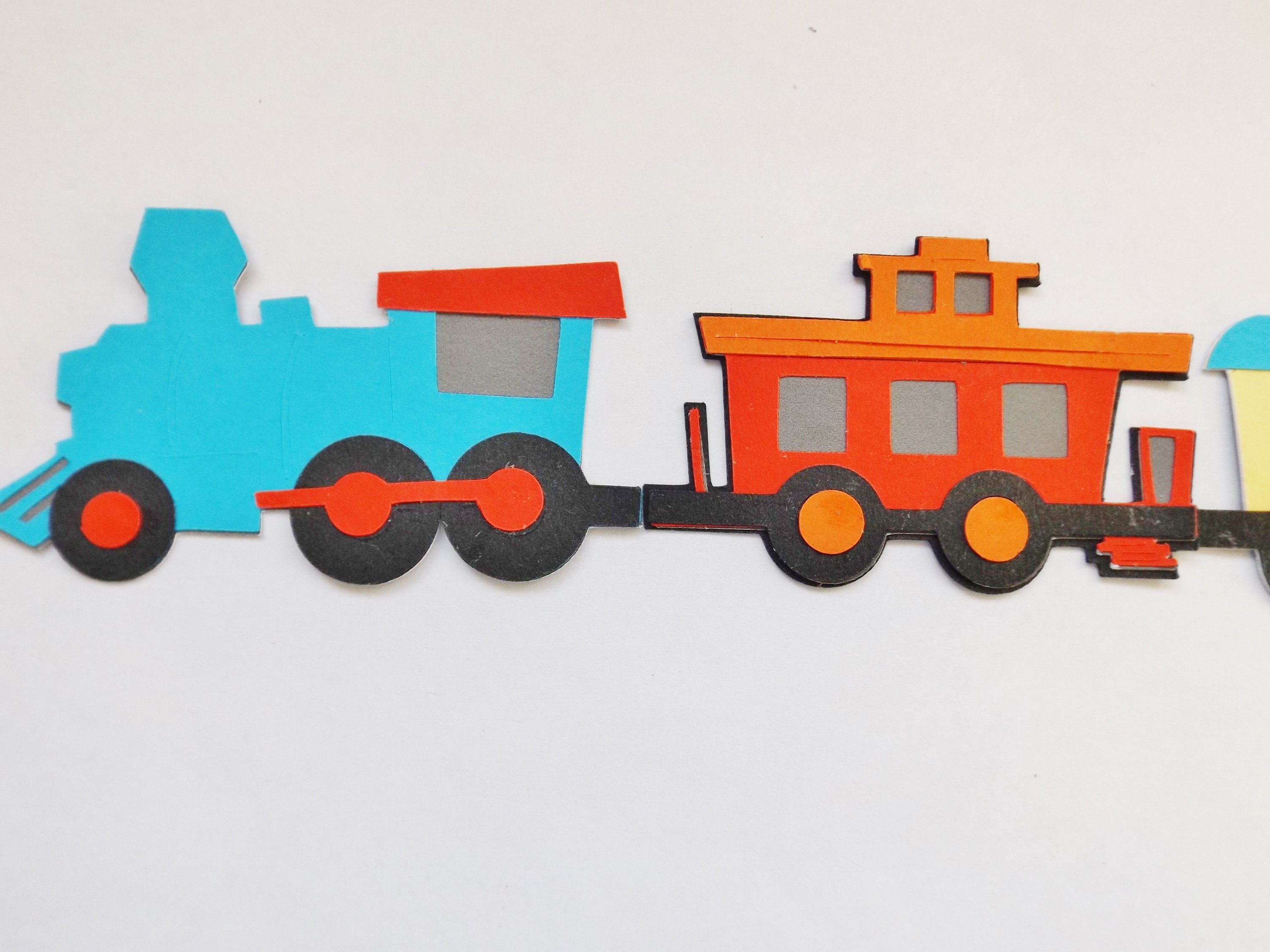 Steam Trains Carriages Papercraft Embellishments Railway Card - Etsy