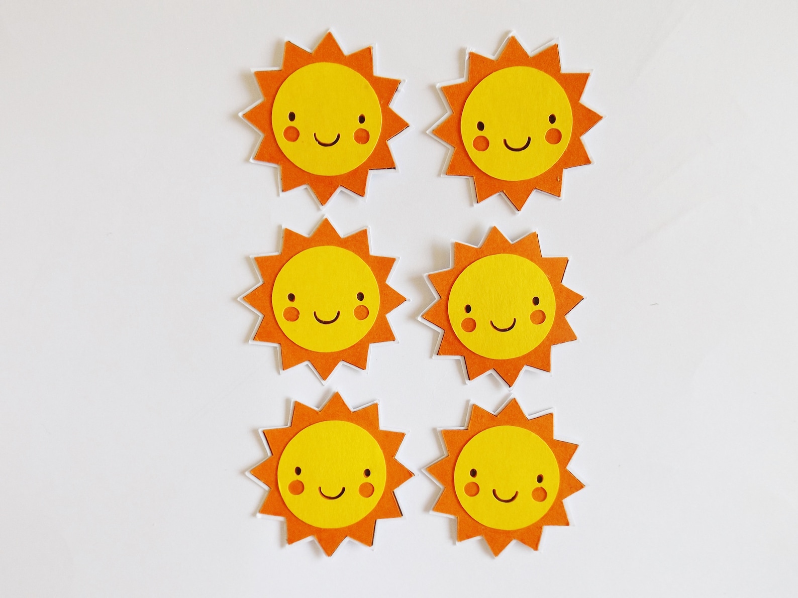 Sunshines Happy Suns Papercraft Embellishments Weather - Etsy