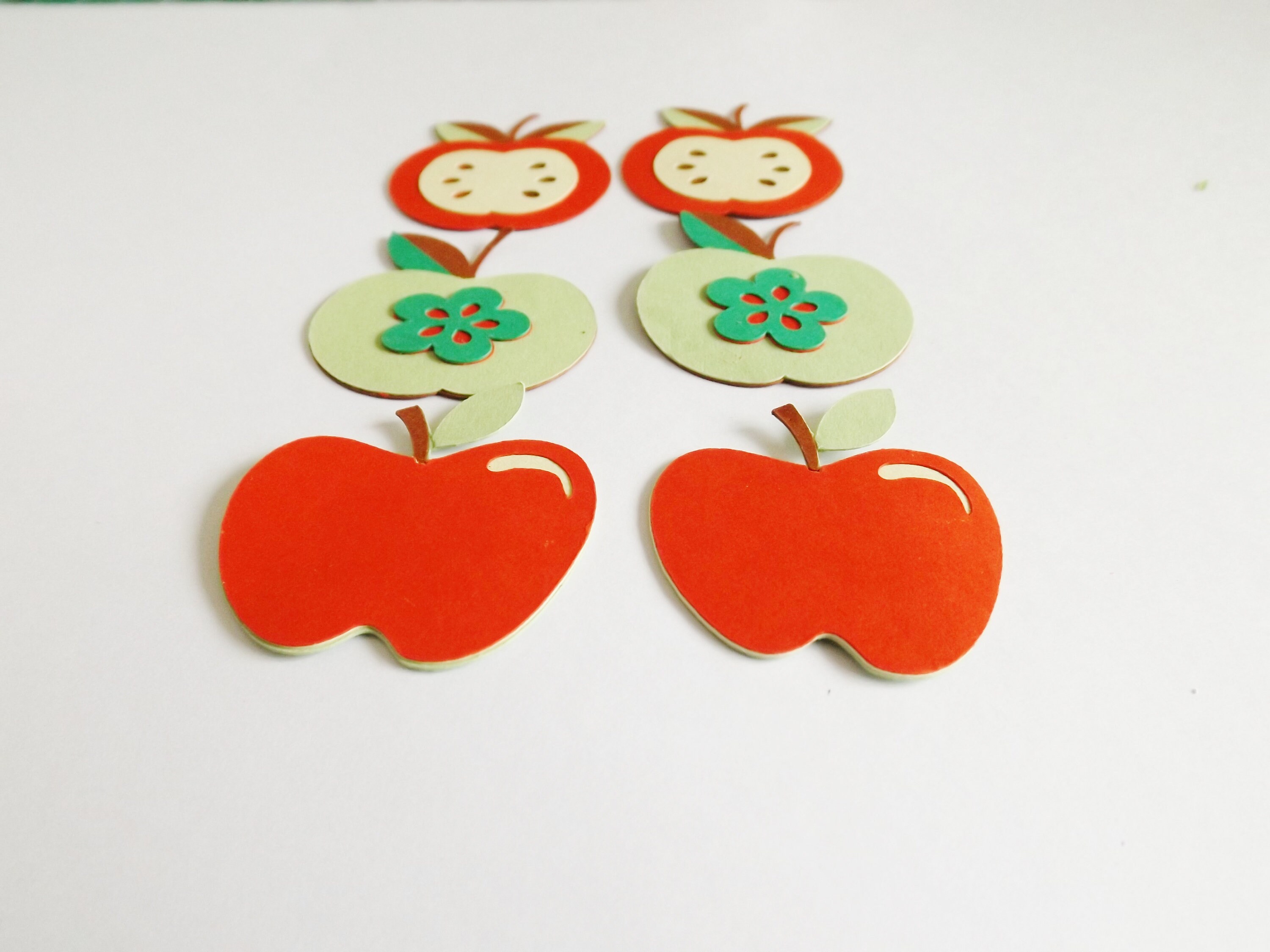 Apples Papercraft Embellishments Handmade Teachers Apples Scrapbooking ...