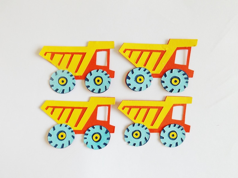 Trucks Diggers Construction Papercraft Embellishments - Etsy