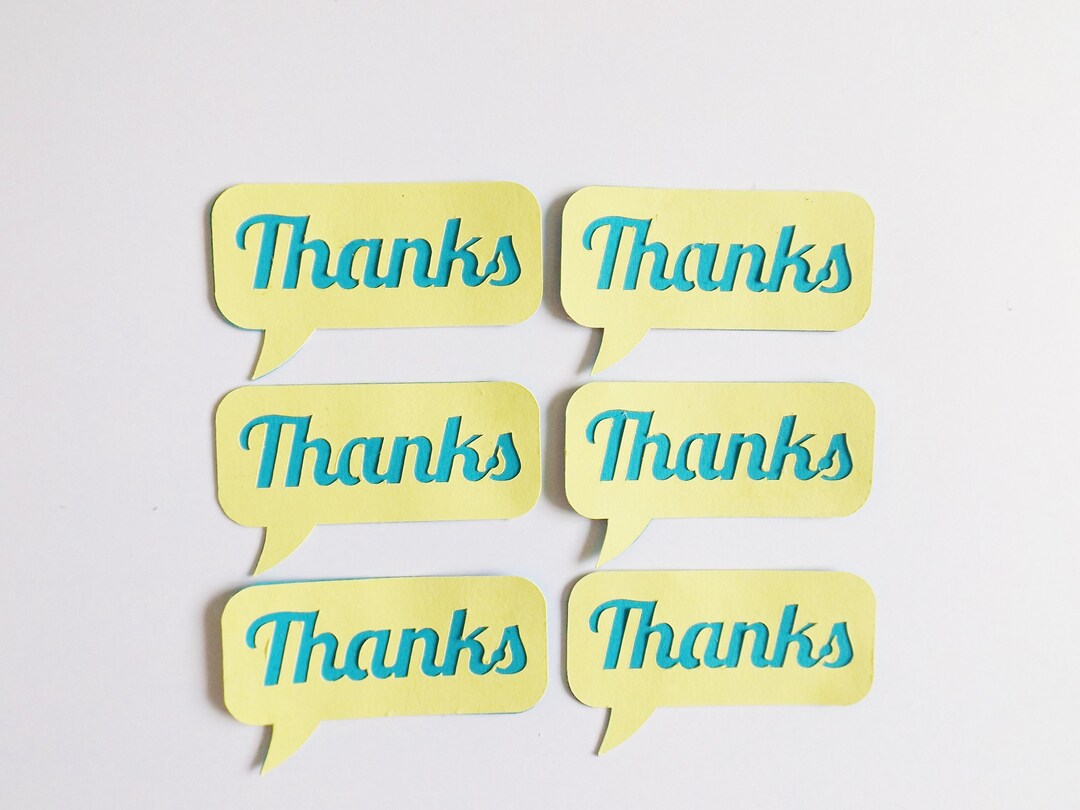 Thanks Speech Bubble Papercraft Embellishments Sentiments Scrapbooking ...
