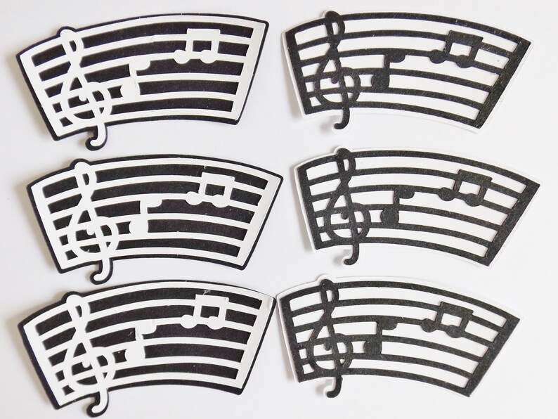 Music Sheets Notes Papercraft Embellishments Musical - Etsy