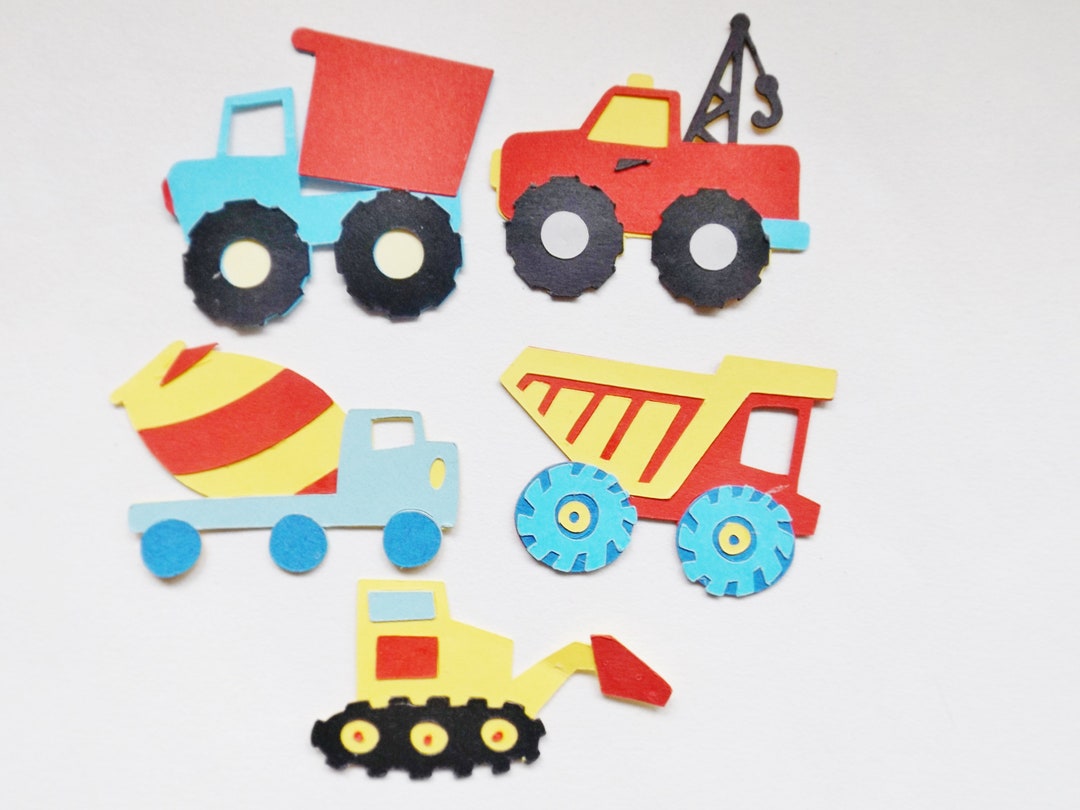 Trucks Diggers Papercraft Embellishments Construction Transport ...