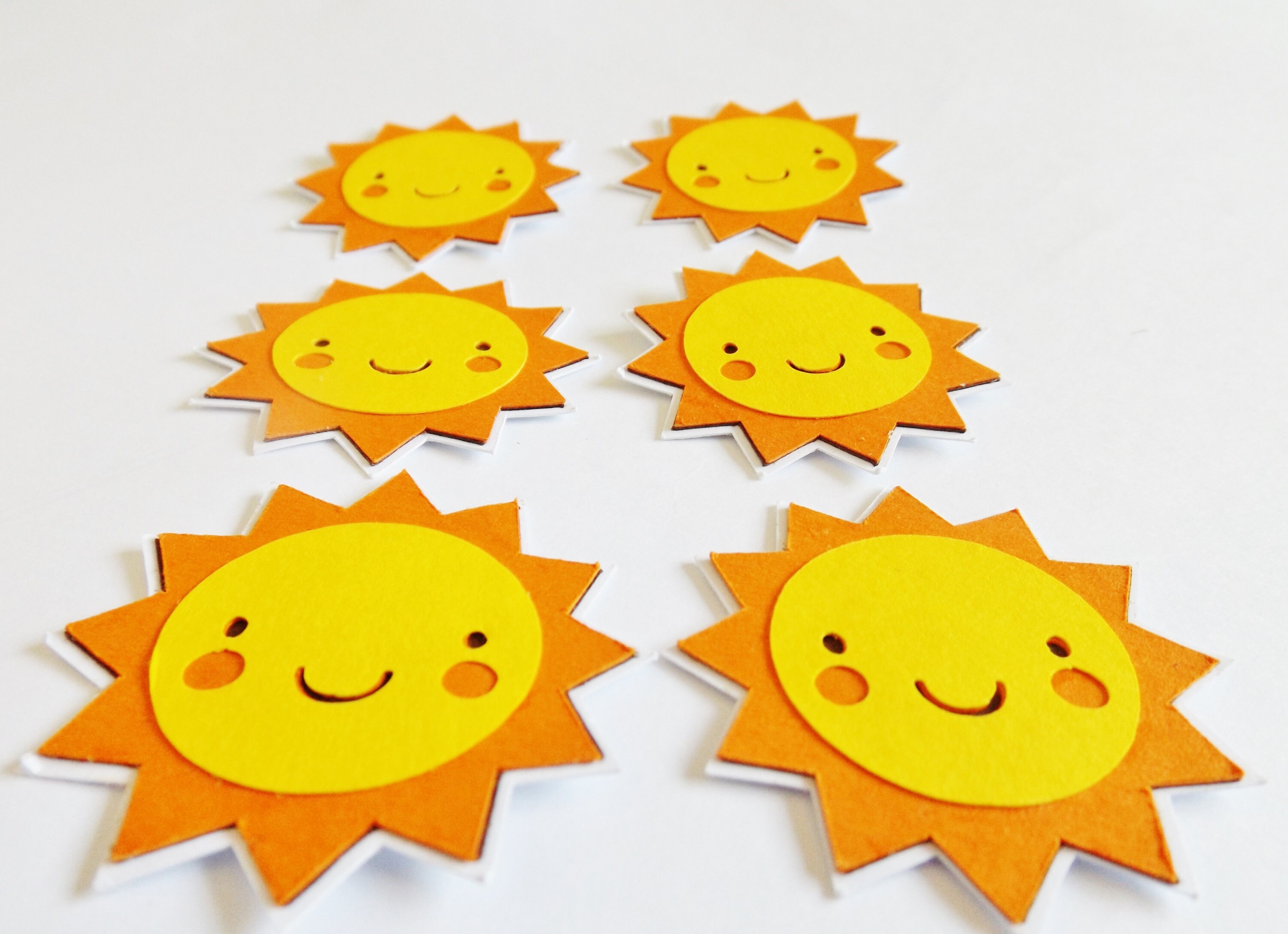 Sunshines Happy Suns Papercraft Embellishments Weather - Etsy