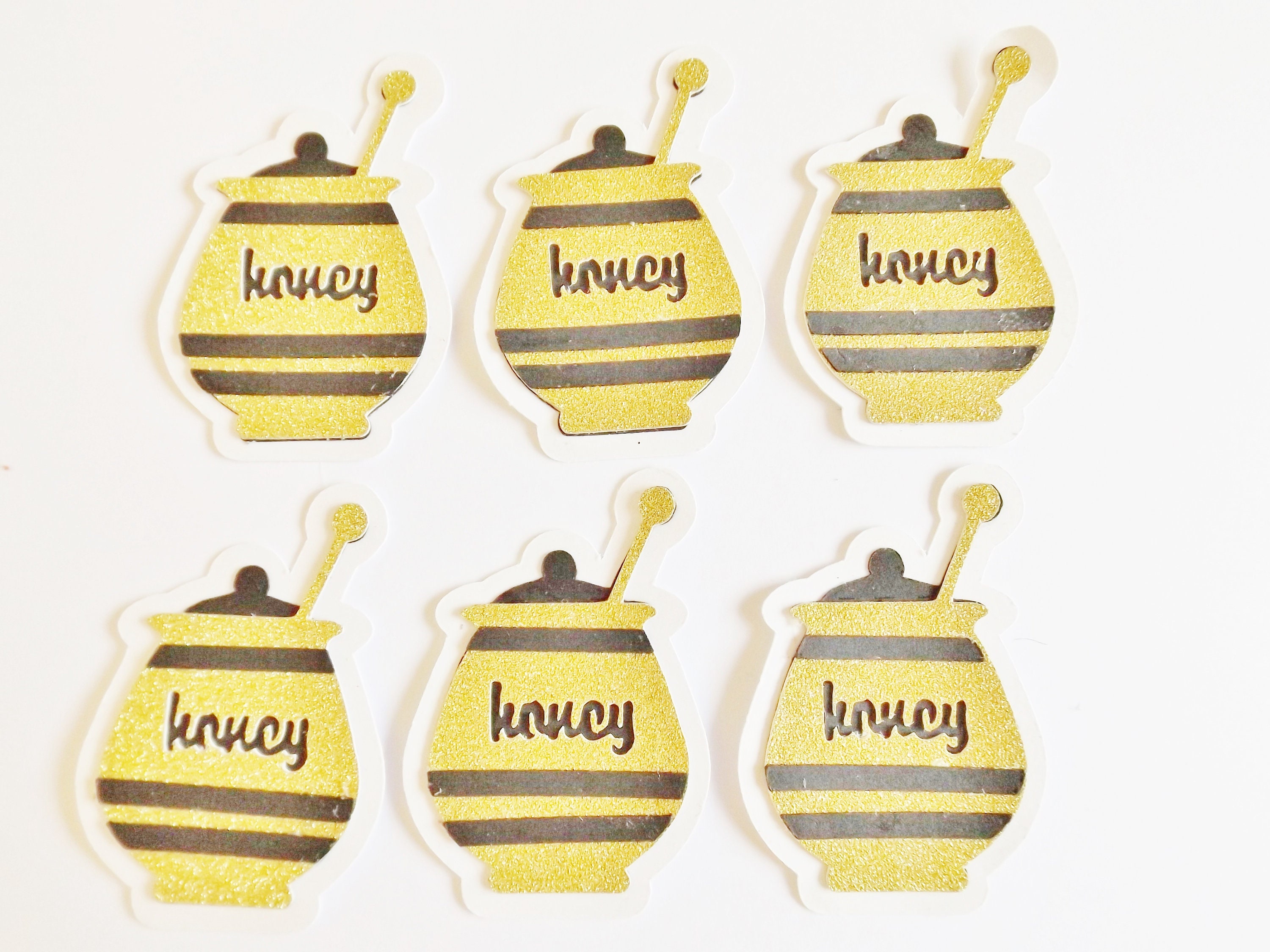 Honey Pots Papercraft Embellishments Glitter Food Scrapbooking Ephemera ...
