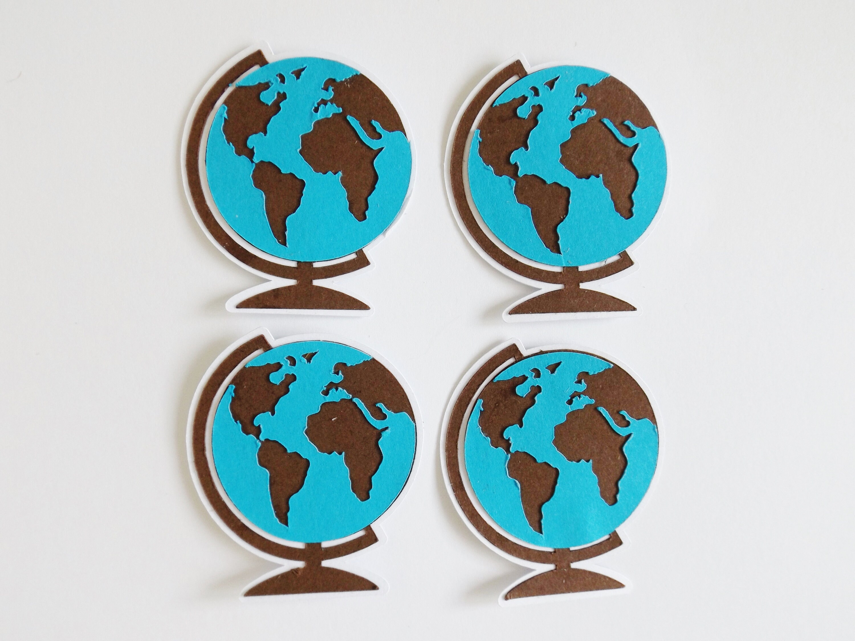 World Globes Papercraft Embellishments Travel Map Scrapbooking Ephemera ...