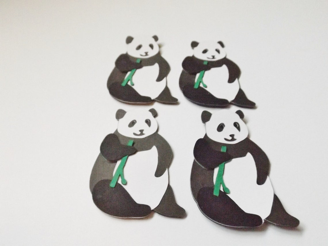 Panda Bears Wildlife Animals Papercraft Embellishments - Etsy UK
