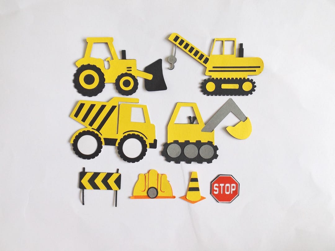 Construction Vehicles Papercraft Embellishments Tools Diggers ...