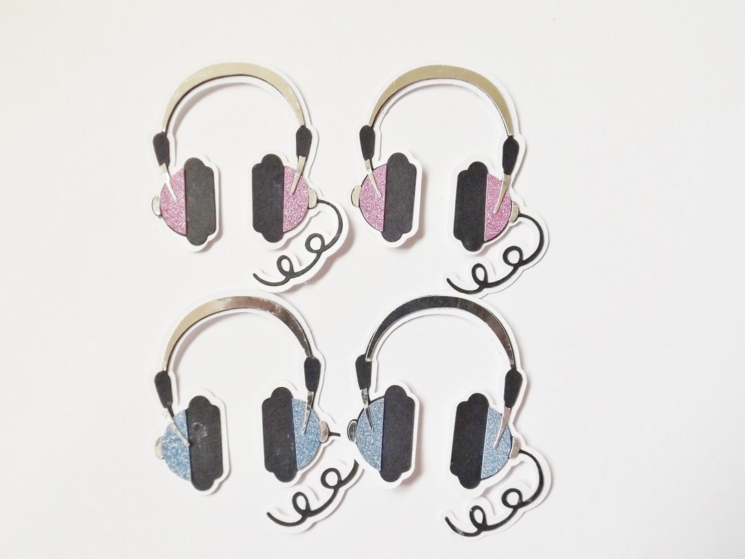 Miniature Headphones Papercraft Embellishments Musical Card Making ...