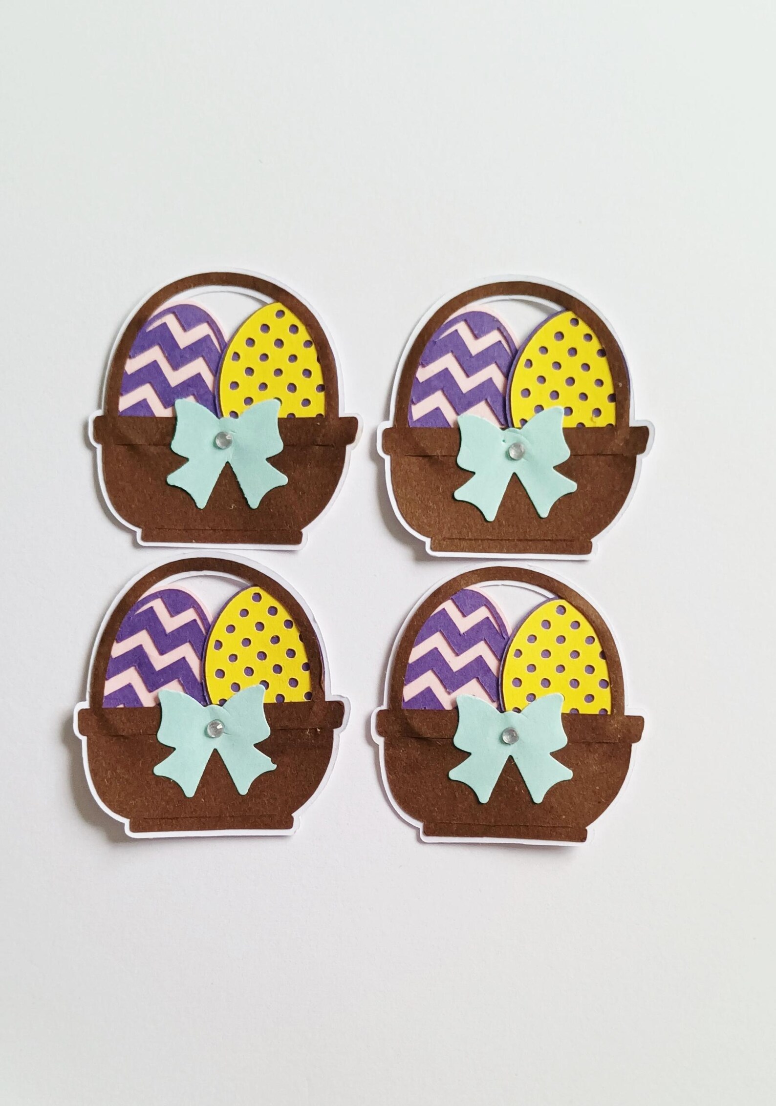 Easter Eggs Baskets Papercraft Embellishments Die Cut Easter Spring ...